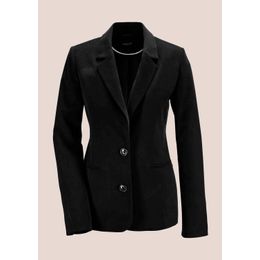 Madeleine Mode MADELEINE Damen Jackenblazer "Blazer Blazer mit Kontrast-Akzenten", schwarz, Gr. 34, Obermaterial: 90% Viskose CV. 10% Polyamid PA., Blazer