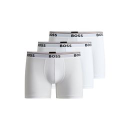 BOSS Herren Langer Boxer "Brief 3 PACK", Gr. L, schwarz, Jersey, Obermaterial: 95% Baumwolle, 5% Elasthan, unifarben, Unterhosen, mit farblich