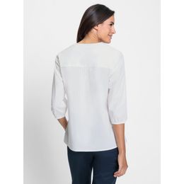 Inspirationen Damen Schlupfbluse, beige, Gr. 38, unifarben, 100% Baumwolle, Blusen