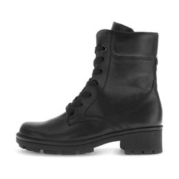 Gabor Damen Schn&uuml;rstiefelette, Gr. 41, schwarz, Kalbsleder, unifarben, Schuhe, Blockabsatz, Schn&uuml;rboots in Bequemweite G (= weit)