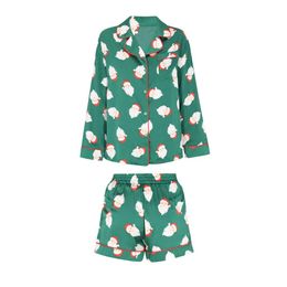 Swirly Short Pajama Set 'Cosy' female Green size S