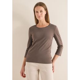 Cecil Damen Rundhalsshirturban taupe, Gr. XXL, unifarben, Web, 100% Baumwolle, Shirts, aus reiner Baumwolle