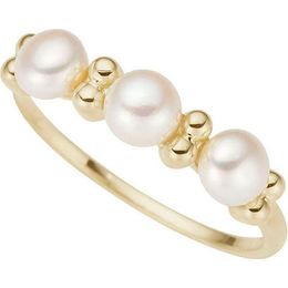 Firetti Damen Fingerring "Schmuck Geschenk Gold 333 Damenring Goldring", 16, Gelbgold 333 Perlen, 1mm, gold, Gelbgold 333, Perlen, Fingerringe, mit