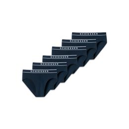 Schiesser Herren Slip "Slip 6PACK Rio-Slip "95/5" 6er Pack", Gr. M, blau, Obermaterial: 95% Baumwolle CO. 5% Elasthan EL., Unterhosen