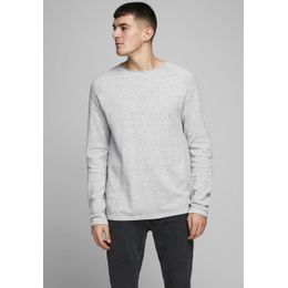 Jack & Jones JACK & JONES Damen Rundhalspullover "JJEHILL Einfarbiger Pullover mit angenehmem Tragegef&uuml;hl", grau, Gr. XS, meliert, Obermaterial: 100% Baumwolle,