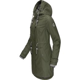 PEAK TIME Damen Regenjacke "L60042", gr&uuml;n, Gr. 5XL, Obermaterial: 100% Polyurethan; Futter 1: 100% Polyester; Futter 2: 60% Baumwolle, 40% Polyester;