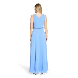 Vera Mont Damen Abendkleid "Damen mit Plissee", blau, festlich, Gr. 42, Chiffon, Obermaterial: 100% Polyester. Besatz: 100% Polyester. Futter: 100%