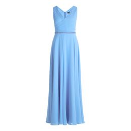 Vera Mont Damen Abendkleid "Damen mit Plissee"paris blau, festlich, Gr. 36, Chiffon, Obermaterial: 100% Polyester; Futter: 100% Polyester, Kleider,