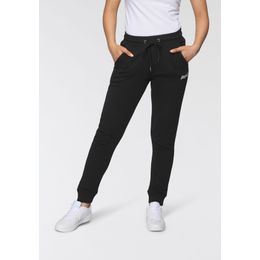 Lonsdale Damen Jogginghose "WEYCROFT", schwarz, Gr. S, unifarben, angeraute Sweatware, Obermaterial: 80% Baumwolle, 20% Polyester, Hosen