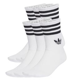 adidas originals Socken '3-Stripes Crew 6 Pairs' Damen Gr&ouml;&szlig;e 34/36 schwarz / wei&szlig;