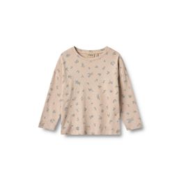 Longsleeve Wheat "Wheat T-shirt L/S Thilda", M&auml;dchen, Gr. 104, warm sand flowers, 100% Baumwolle, gebl&uuml;mt, normal, Rundhals, Shirts