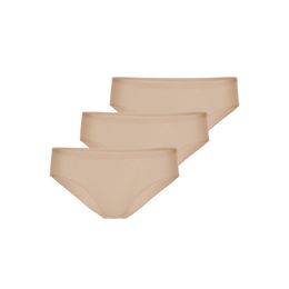Calida Damen Slip "Slip Natural Comfort Regular Cut Slip 3P 3er Pack", Gr. 36, beige, Obermaterial: 92% Baumwolle CO. 8% Elasthan EL., Unterhosen