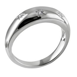 Firetti Damen Fingerring "Schmuck Geschenk Silber 925 Damenring Ring Sterne", 56, Silber 925 (Sterlingsilber), 2,8mmsilberfarben, kristallwei&szlig;,