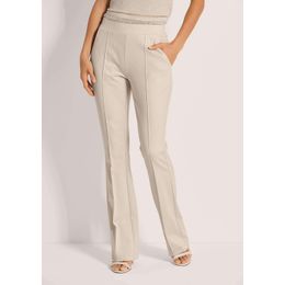 Madeleine Mode MADELEINE Damen Schlupfhose "Bootcut-Hose Schlupfhose mit ausgestelltem Bein", grau, Modern, Gr. 36, Obermaterial: 65% Viskose CV. 30% Polyamid PA.
