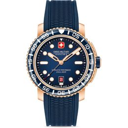 SWISS MILITARY HANOWA Uhr 'Black Marlin' Herren Gr&ouml;&szlig;e One Size blau / rosegold / blutrot / wei&szlig;