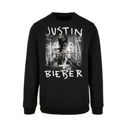 F4NT4STIC Sweatshirt 'Justin Bieber Purpose Album Cover' Herren Gr&ouml;&szlig;e S grau / schwarz / wei&szlig;