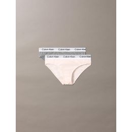 Kinder Brasilslip "2PK BIKINI", Calvin Klein Underwear, Gr. 152rosa, grau, Jersey, Obermaterial: 95% Baumwolle, 5% Elasthan, Unterhosen, mit Logobund