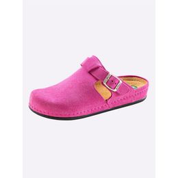 Damen Hausschuh, Gr. 40, pink, Rindsleder, Basic, Schuhe