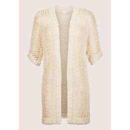 Madeleine Mode MADELEINE Damen Strickjacke "Cardigan Halbarm Strickjacke mit Glanz", wei&szlig;, Modern, Gr. 40, Obermaterial: 40% Polyester PES. 35% Baumwolle CO. 25%