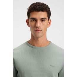 BOSS Orange Herren Langarmshirt "Tempesto", gr&uuml;n, Gr. S, Single Jersey, Obermaterial: 82% Baumwolle, 12% Polyamid, 6% Elasthan, Shirts, mit