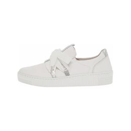 Gabor Damen Sneaker "Gabor Sneaker Leder", Gr. 46, silber, Leder, Schuhe