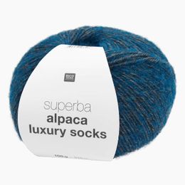 Sockenwolle Superba Alpaca Luxury Socks von Rico Design, Azur, aus Schurwolle