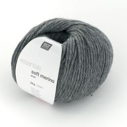 Essentials Soft Merino Aran von Rico Design, Mittelgrau, aus Schurwolle