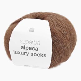 Sockenwolle Superba Alpaca Luxury Socks von Rico Design, Karamell, aus Schurwolle