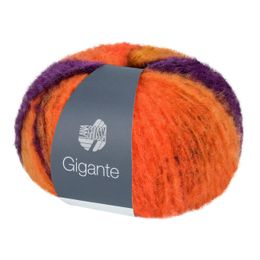Gigante von Lana Grossa, Dunkelviolett/Gelb/Graulila/Orange, aus Alpaka