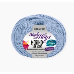 Sockenwolle Merino Silk Socks von Woolly Hugs, Hellblau, aus Wolle