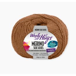 Sockenwolle Merino Silk Socks von Woolly Hugs, Camel, aus Wolle