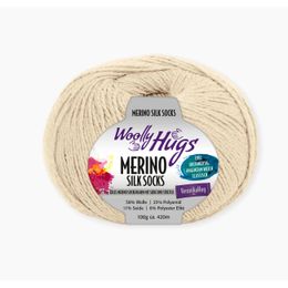 Sockenwolle Merino Silk Socks von Woolly Hugs, Hellbeige, aus Wolle