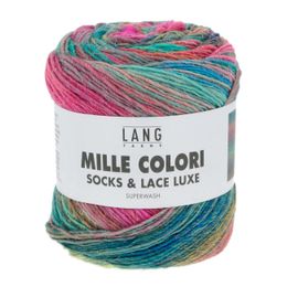 Mille Colori Socks & Lace Luxe von Lang Yarns, Pink/Gr&uuml;n/Violett, aus Schurwolle