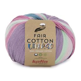Fair Cotton Diverso von Katia, Aqua/Ros&eacute;/Lime, aus Baumwolle