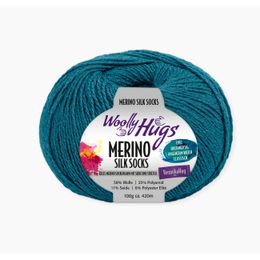 Sockenwolle Merino Silk Socks von Woolly Hugs, Smaragd, aus Wolle