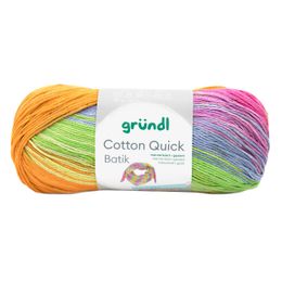 gr&uuml;ndl Cotton Quick Batik von Gr&uuml;ndl, Orange/Gr&uuml;n/Blau/Violett, aus Baumwolle