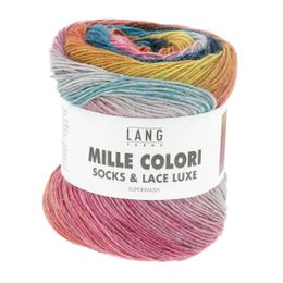 Mille Colori Socks & Lace Luxe von Lang Yarns, T&uuml;rkis/Pink/Gelb, aus Schurwolle