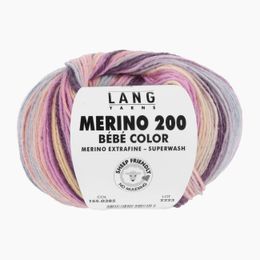 Merino 200 B&eacute;b&eacute; Color von Lang Yarns, Pink, aus Schurwolle