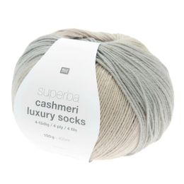 Sockenwolle Superba Cashmeri Luxury Socks 4-f&auml;dig von Rico Design, Haferflocke, aus Schurwolle