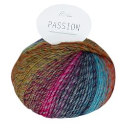 Passion von Rellana Garne, T&uuml;rkis/Gelb/Pink/Blau, aus Schurwolle