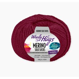 Sockenwolle Merino Silk Socks von Woolly Hugs, Bordeaux, aus Wolle