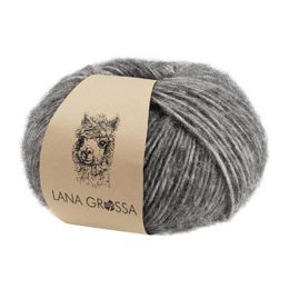 Natural Alpaca Pelo von Lana Grossa, Dunkelgrau meliert, aus Baumwolle