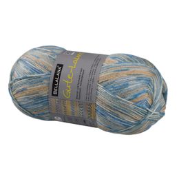 Sockenwolle Gute-Laune-Socke 4-fach von BellaLana , Gelb/Ecru/Blau/Mint, aus Schurwolle