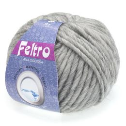 Feltro Uni - Filzwolle von Lana Grossa, Hellgrau, aus Schurwolle