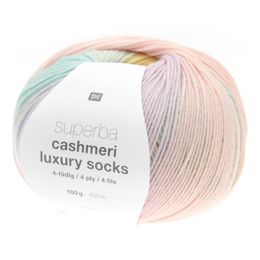 Sockenwolle Superba Cashmeri Luxury Socks 4-f&auml;dig von Rico Design, Marshmallow, aus Schurwolle