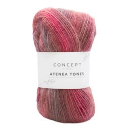 Atenea Tones von Katia, Koralle/Rot/Camel, aus Schurwolle