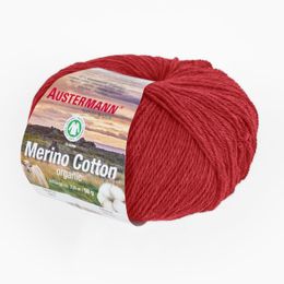 Merino Cotton organic von Austermann , Rot, aus Schurwolle