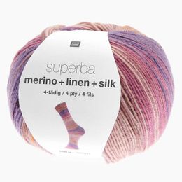 Sockenwolle Superba Merino + Linen + Silk von Rico Design, Ethno, aus Schurwolle
