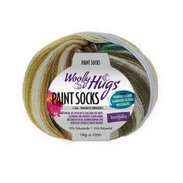 Paint Socks von Woolly Hugs, Gr&uuml;n/Braun, aus Schurwolle