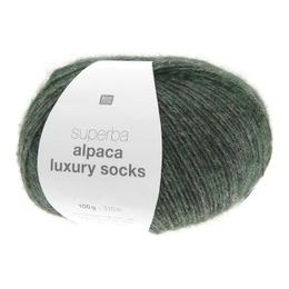 Sockenwolle Superba Alpaca Luxury Socks von Rico Design, Oliv, aus Schurwolle